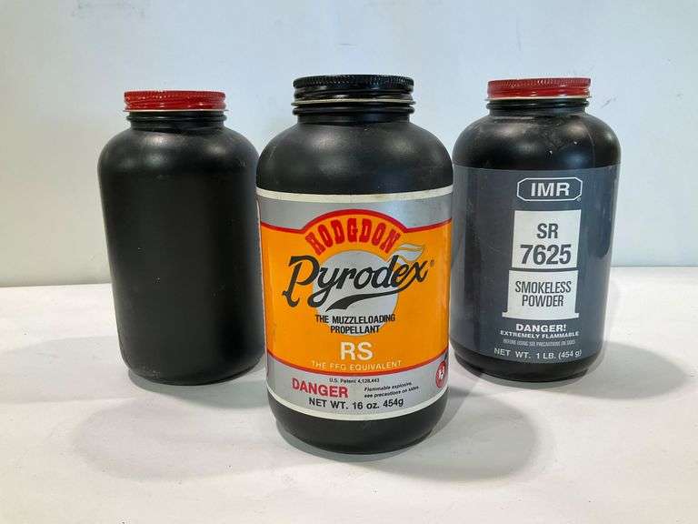 Three Partial Containers of Muzzleloading and Smokeless Propellants ...