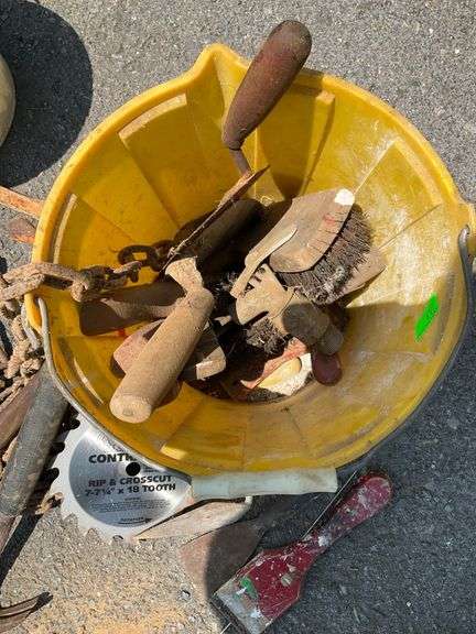 Hand Tools, Chains, and Hardware in Buckets - Hash Auctions
