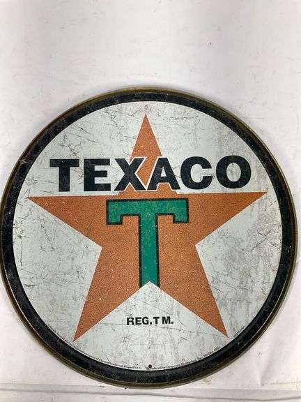 Round Texaco Reg. T.M. Sign, 11x11in - Hash Auctions