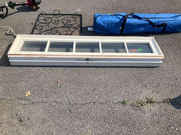 Five-Panel Window Unit with Wooden Frame, 62”L x 14”W - Hash Auctions