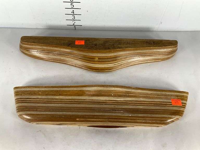 Contoured Wood Pieces with Stamped Marking - Hash Auctions
