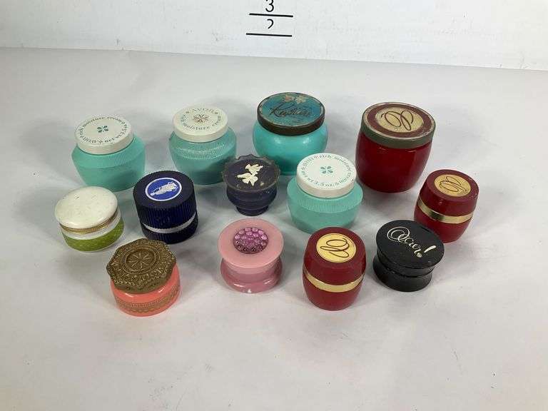 Avon Empty Cosmetic Jars in Assorted Sizes and Designs - Hash Auctions