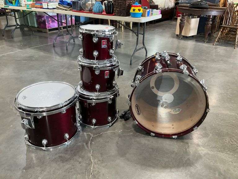 Pacific Drums and Percussion 5-Piece Drum Shell Pack, Burgundy Finish ...