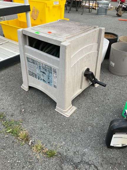 Suncast Hose Reel Storage Box with Hose - Hash Auctions