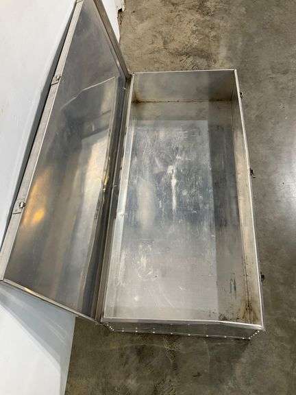 Aluminum Storage Chest with Hinged Lid and Latches, 42x18x8 - Hash Auctions
