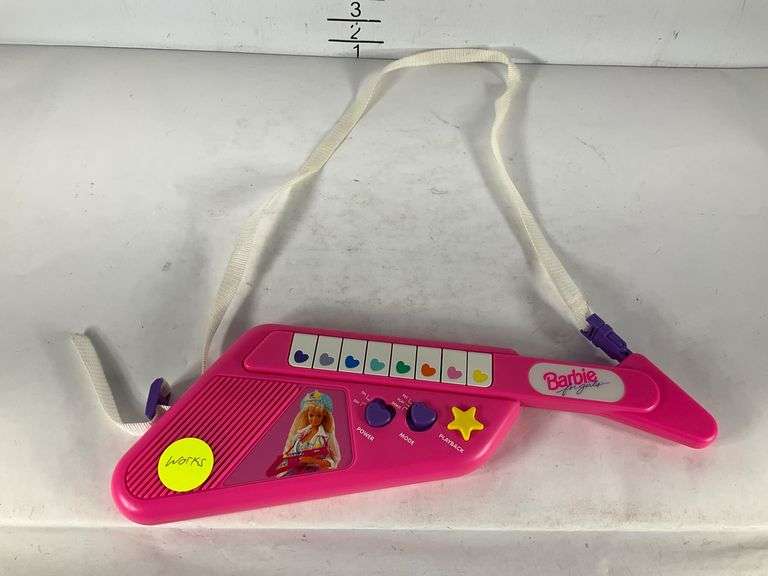Pink Barbie Guitar-Shaped Toy Keyboard - Hash Auctions