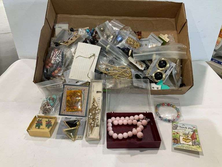 Costume Jewelry Lot with Earrings, Necklaces, Bracelets, and Brooches ...