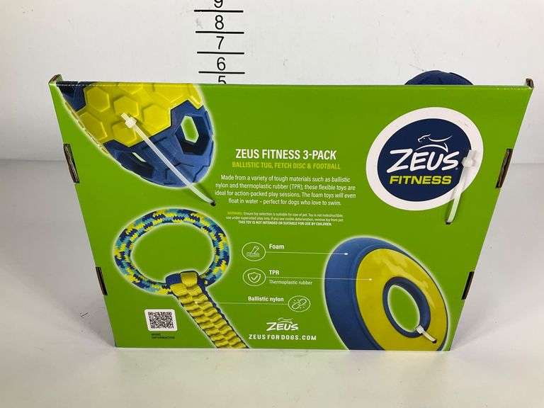 Zeus Fitness 3-Pack Dog Toy Set With Foam Frisbee, Rope Ring, and ...
