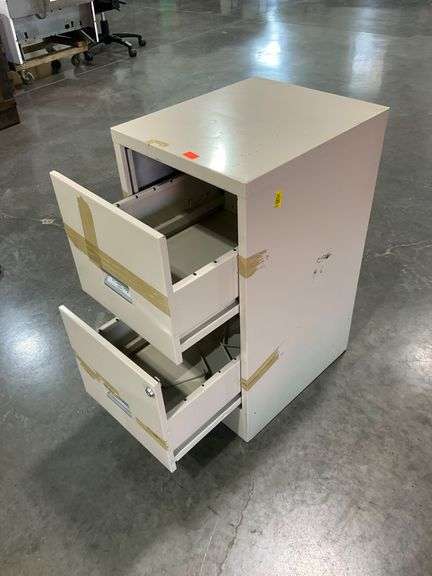 Two-Drawer Metal Filing Cabinet with Locking Mechanism - Hash Auctions