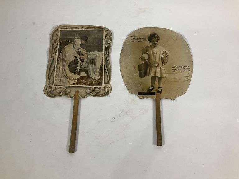 Early 20th-Century Advertising Hand Fans with Wooden Handles - Hash ...