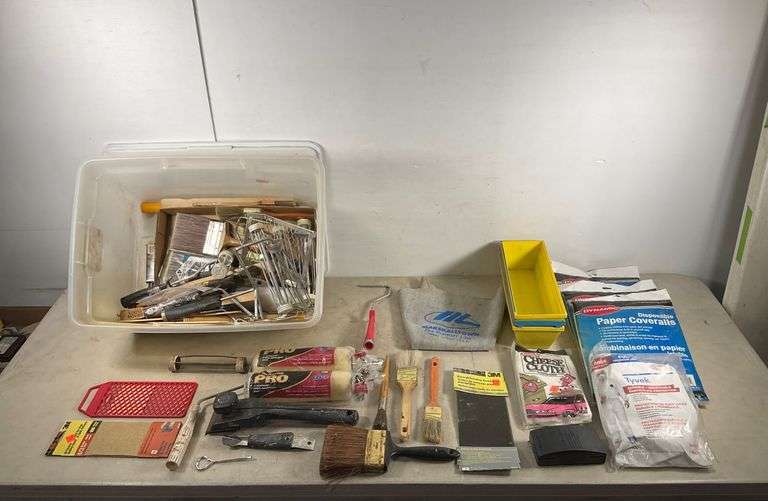 Painting and Surface Preparation Tools with Storage Bin - Hash Auctions