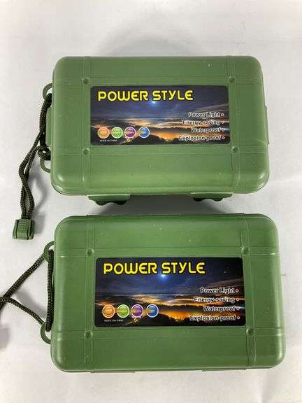 Power Style Flashlight Sets in Green Plastic Cases - Hash Auctions