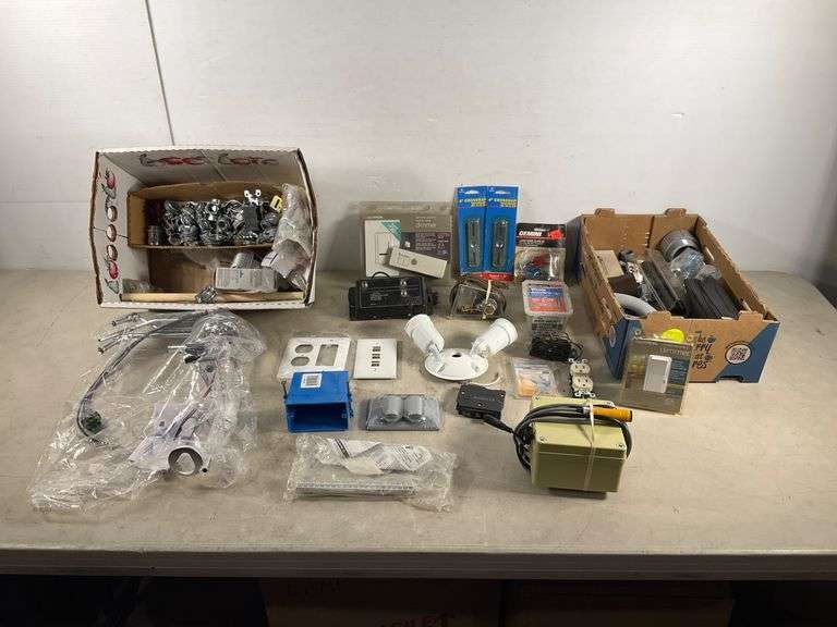 Electrical and Hardware Components in 2 Boxes - Hash Auctions