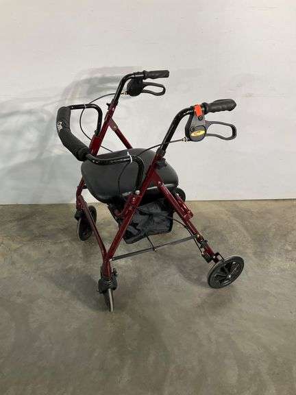 Carex Adjustable Mobility Walker With Seat and Storage Bag - Hash Auctions