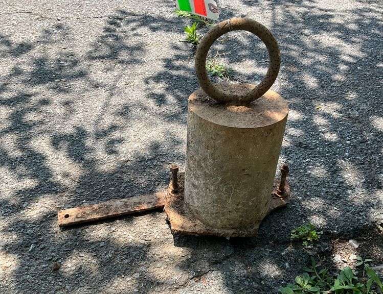 Concrete and Metal Anchor Base with Ring Loop - Hash Auctions