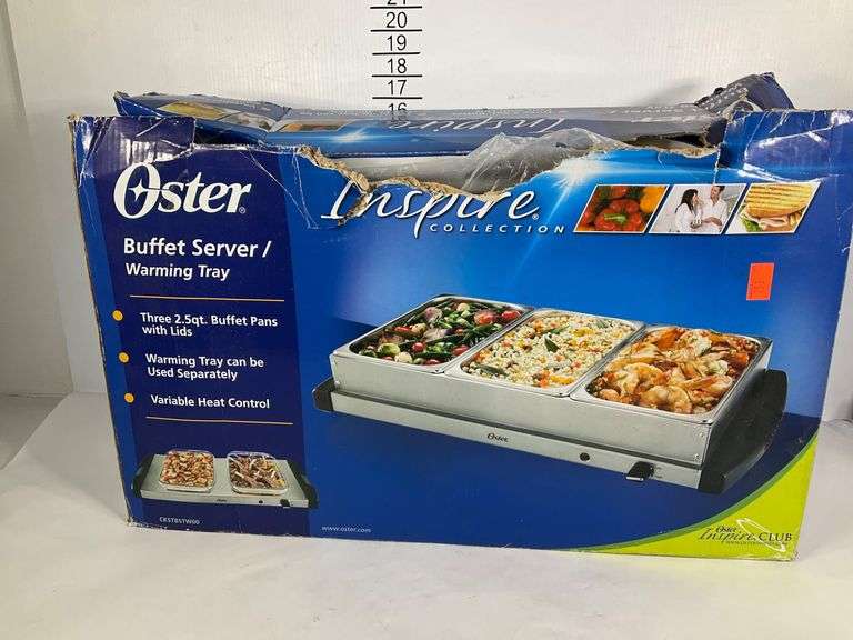 Oster Buffet Server and Warming Tray, Inspire Collection, 3 Pans - Hash ...