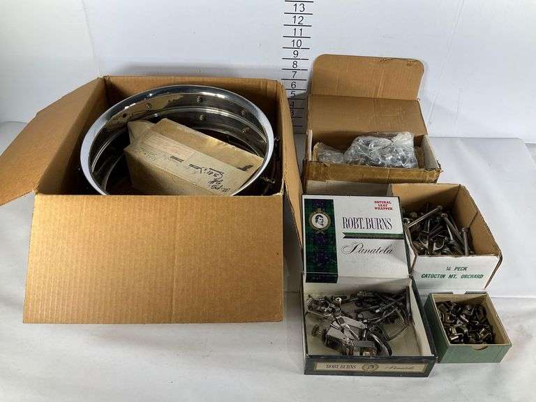 Hardware and Chrome Trim Components in Boxes - Hash Auctions