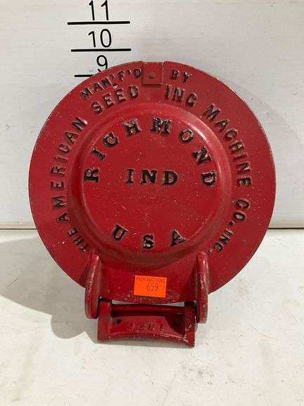 Red Cast Iron Seed Planter Lid by American Seed Inc. Machine Co. - Hash ...
