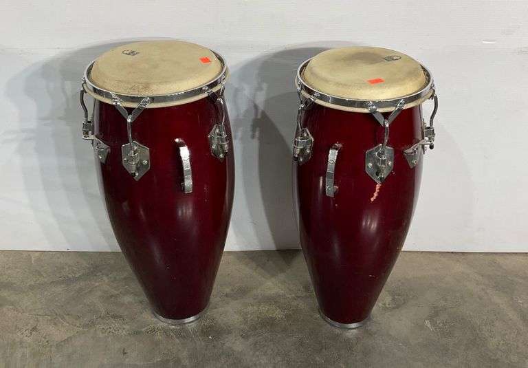Toca Red Conga Drums with Natural Skins - Hash Auctions