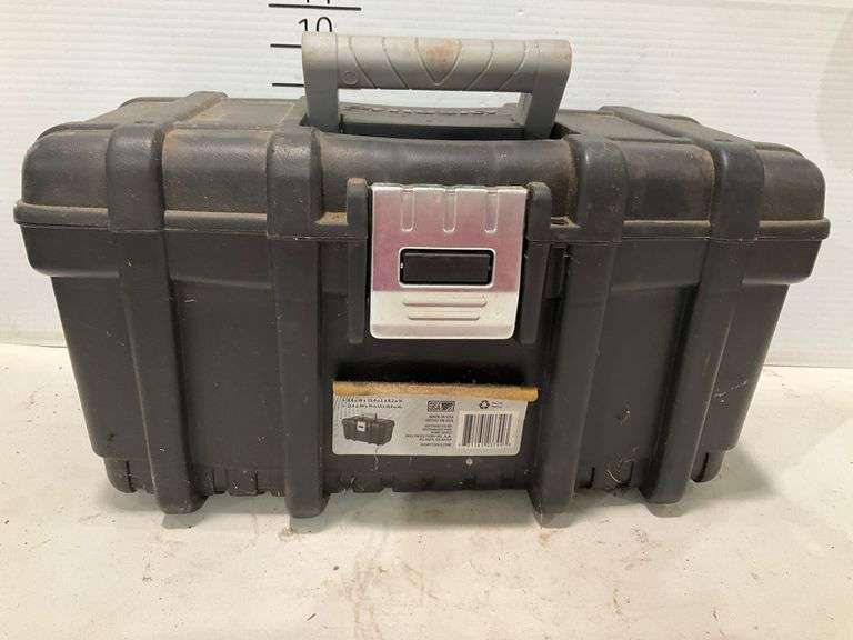 Husky Plastic Tool Box With Assorted Hand Tools - Hash Auctions