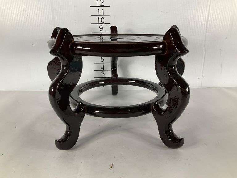 Dark Brown Round Stand with Five Legs and Central Opening - Hash Auctions