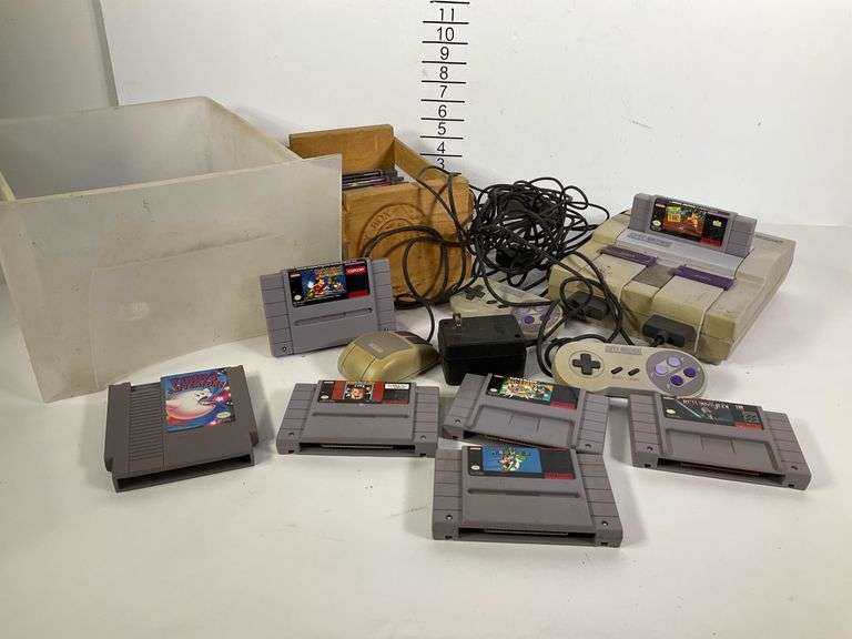 Super Nintendo Entertainment System (NES) with Controllers, Cables, and ...