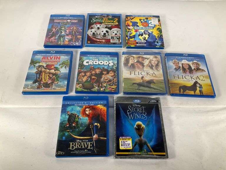 9 Blu-ray Discs Featuring Animated and Family Films - Hash Auctions