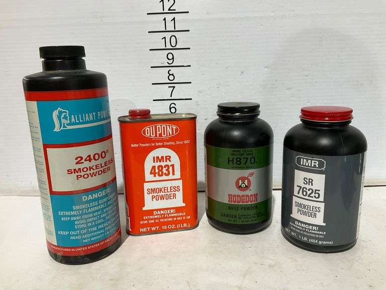 Four Containers of Smokeless Powder by Alliant, DuPont, Hodgdon, and ...