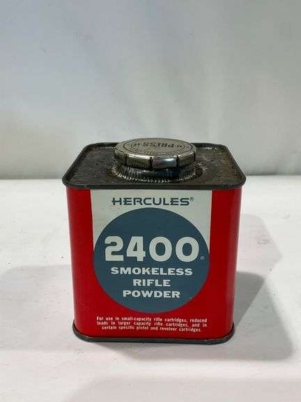 Hercules 2400 Smokeless Rifle Powder Tin with Metal Cap - Hash Auctions