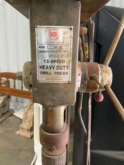 Vintage 1980 Sun Machine Tools SF-15 Heavy Duty 12-Speed Drill Press ...