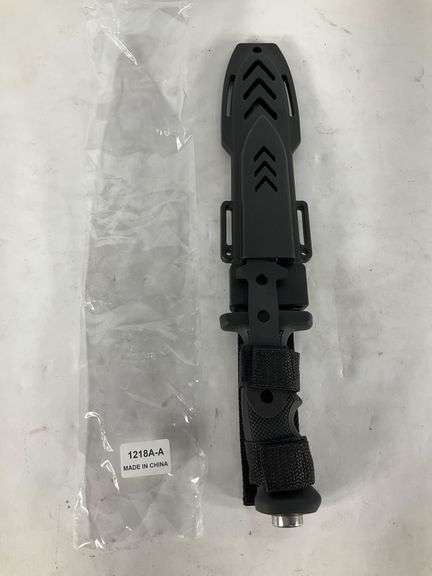 Black Tactical Knife Set with Sheath and Secondary Blade - Hash Auctions