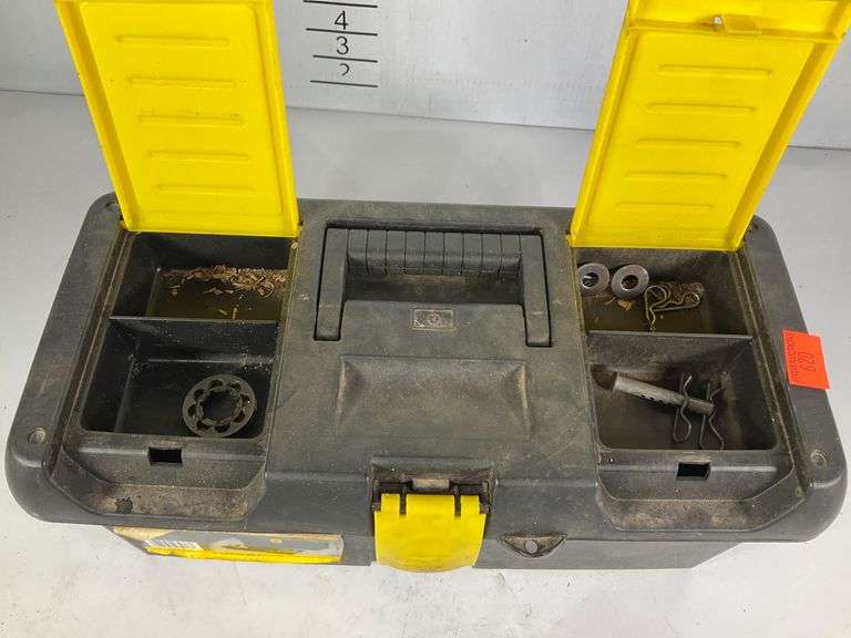 Black and Yellow Plastic Tool Box with Assorted Tools - Hash Auctions