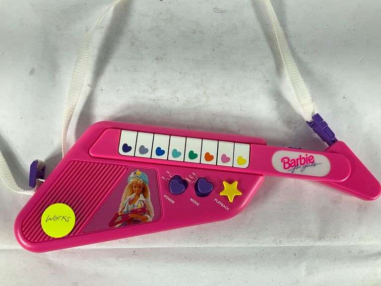 Pink Barbie Guitar-Shaped Toy Keyboard - Hash Auctions