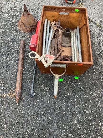 Metal Tools and Parts in Cardboard Box - Hash Auctions