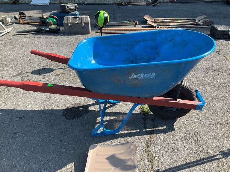 Jackson Wheelbarrow with Metal Hopper and Wooden Handles - Hash Auctions
