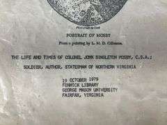 Program Booklet for ‘The Life and Times of Colonel John Singleton Mosby ...