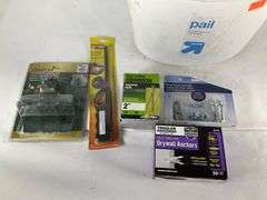 Plastic Pail with Assorted Tools, Hardware, and Fasteners - Hash Auctions