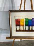 Framed Print Titled ‘Rainbow Cats’ by Kessler, 26×22 - Hash Auctions
