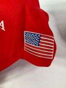 Red Baseball Caps with Embroidered Slogan and Flag - Hash Auctions