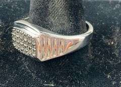 Sterling silver black diamond .10ct ring size 12 - Hash Auctions