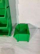 6 Green Stackable Plastic Storage Bins - Hash Auctions