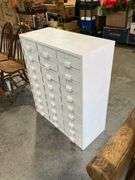 White Metal Multi-Drawer (27) Storage Cabinet, 31x14x37 Inches - Hash ...