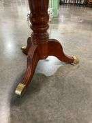 Round Pedestal End Tables with Brass-Capped Feet - Hash Auctions