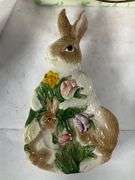 Bunny-Themed Ceramic Spoon Rest and Rocking Bunny Decorative Figurine ...