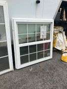 White Vinyl Double-Hung Window with Gridded Glass Panels - Hash Auctions