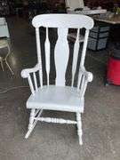 White Painted Spindle-Back Rocking Chair - Hash Auctions