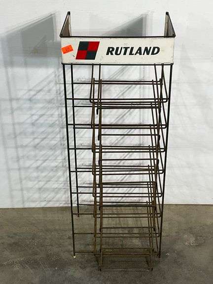 Rutland Metal Wire Display Rack with Branded Signage, 33.5in Tall ...
