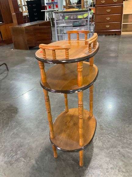 Three-Tier Stand with Curved Top Rail Detailing, Telephone Stand - Hash ...