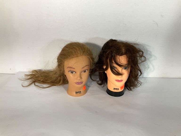 Rachel and Debra Mannequin Heads with Synthetic Hair - Hash Auctions