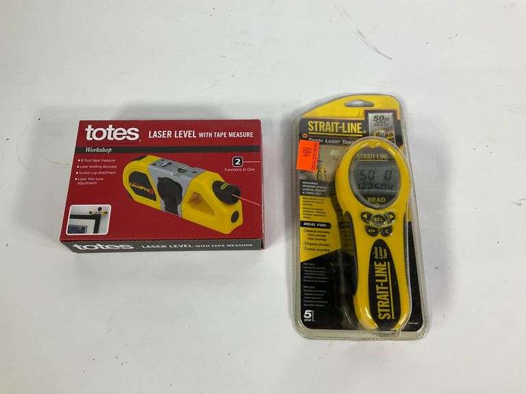Totes Laser Level with Tape Measure and Strait-Line Sonic Laser ...